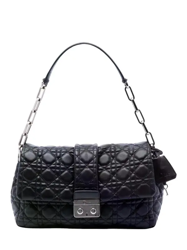 Dior Lambskin Cannage New Lock Shoulder Bag - Black