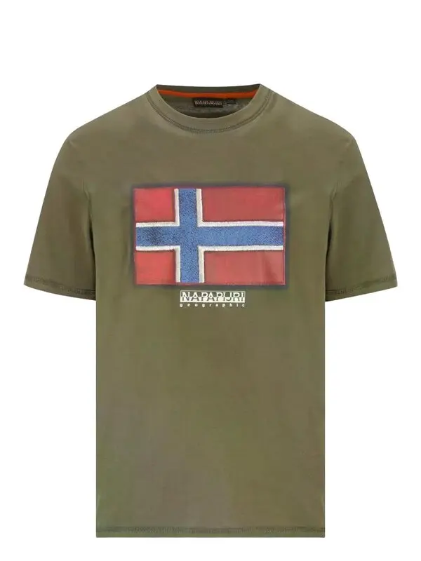 NAPAPIJRI Tiki Logo-print Crew-neck T-shirt - Green