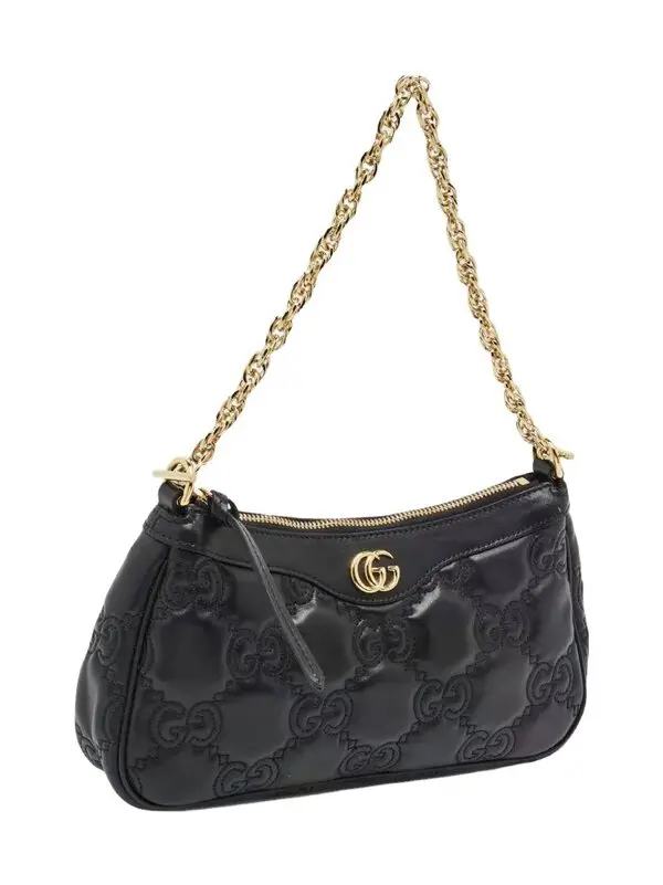 Gucci Small Gg Matelassé Shoulder Bag - Black