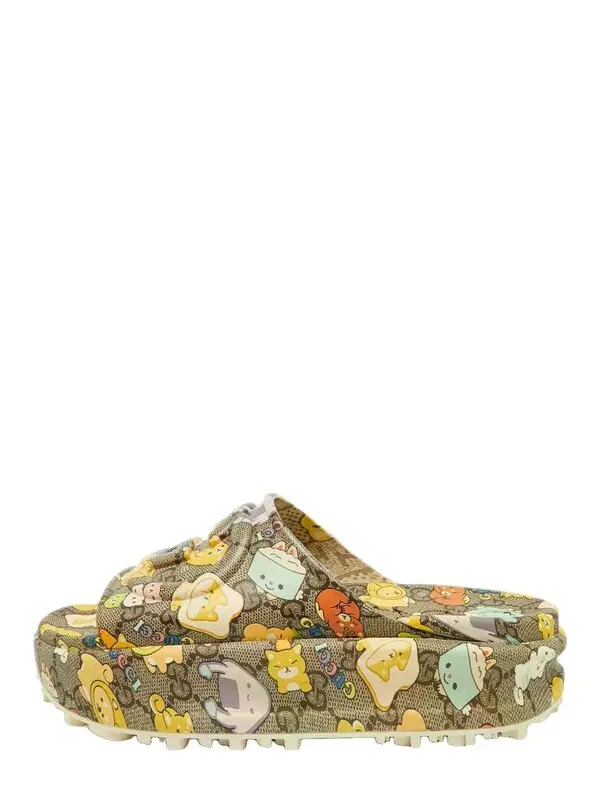 Gucci Pikarar Gg Supreme Platform Sandals - Brown