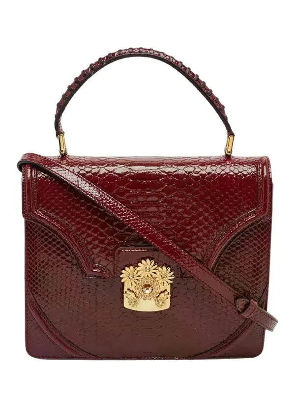 Alexander McQueen Python-embossed Crystal-embellished Tote Bag - Red