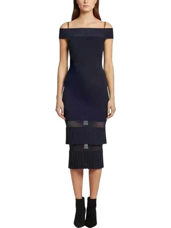 Roland Mouret Off-the-shoulder Mermaid Midi Dress - Blue
