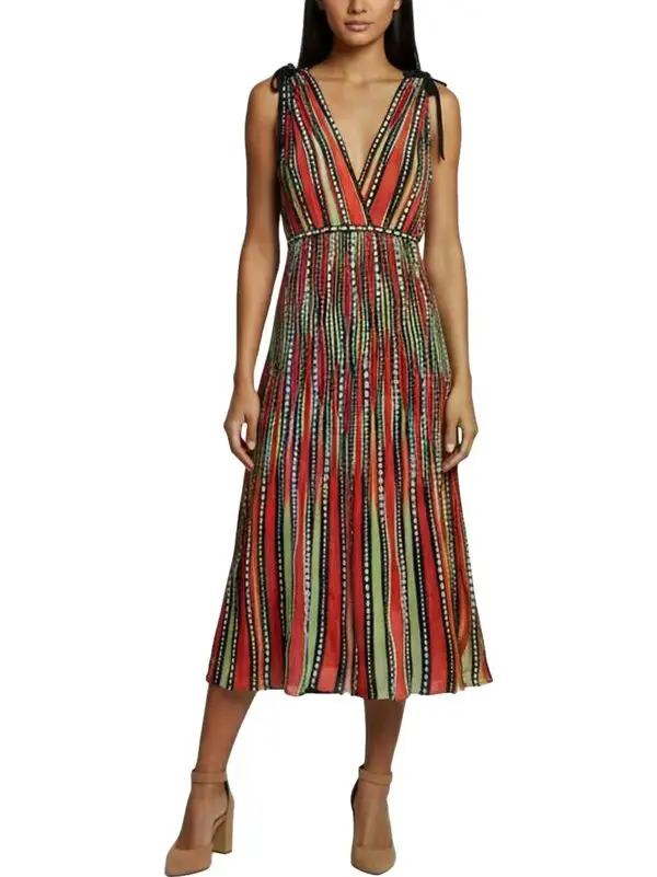 Missoni Alga Pattern Sleeveless Midi Dress - Red