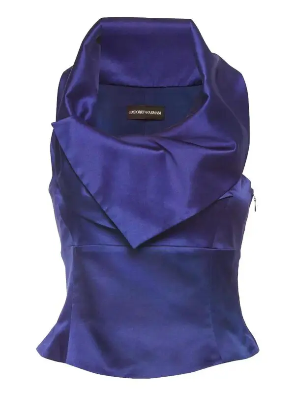 Emporio Armani Draped Sleeveless Top - Blue