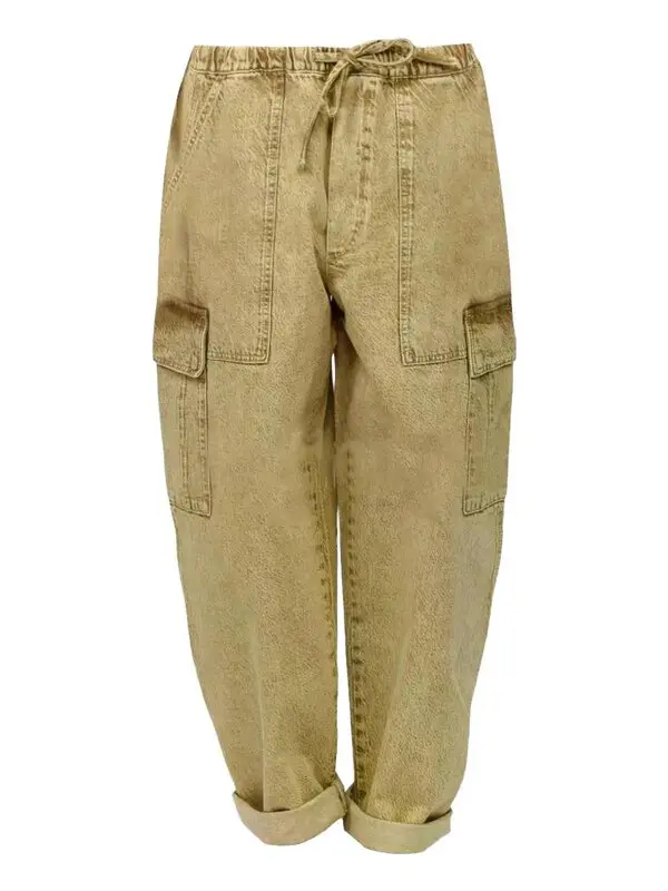 Patrizia Pepe Washed-effect Drawstring Trousers - Neutrals