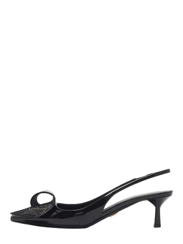 Prada Bow-detail Pointed-toe Slingback Heeled Pumps - Black