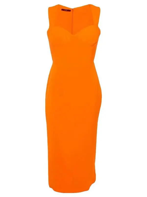 Alex Perry Claron Sweetheart Neckline Midi Dress - Orange