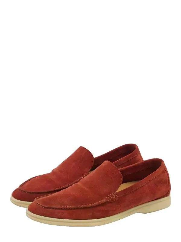 Loro Piana Summer Walk Suede Loafers - Red