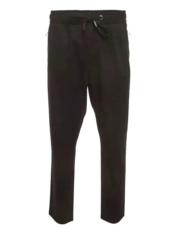 Dolce & Gabbana Logo Plaque Drawstring Trousers - Black