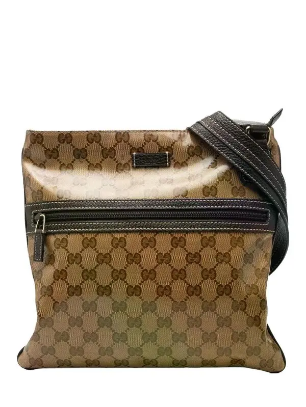 Gucci Monogram Coated Canvas Crossbody Bag - Neutrals