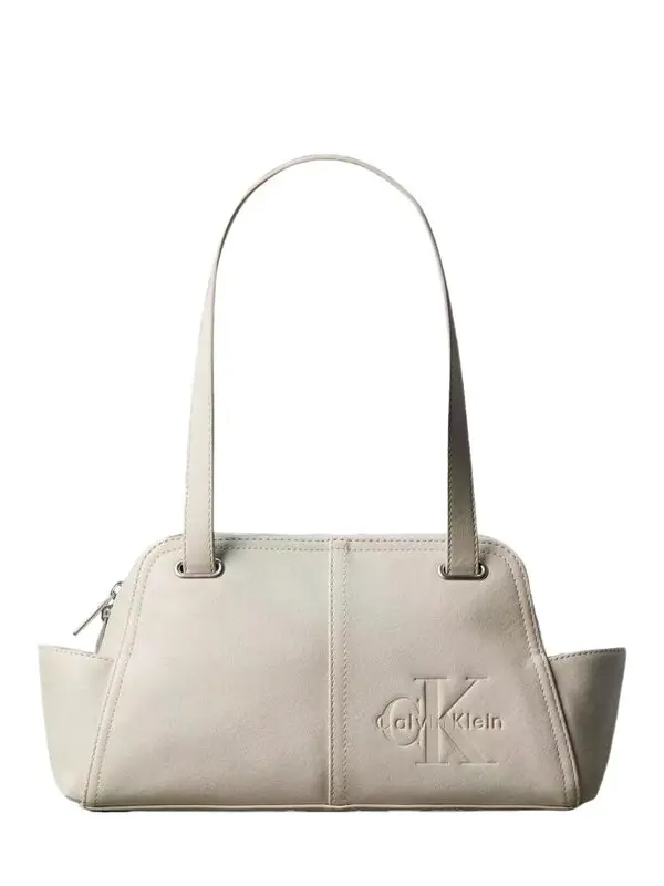 Calvin Klein Logo-debossed Shoulder Bag - Neutrals