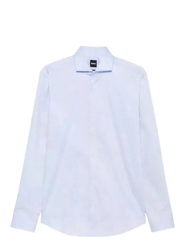 BOSS Micro-pattern Long-sleeve Shirt - Grey