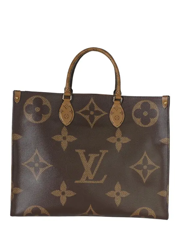 LOUIS VUITTON Monogram Reverse Canvas Onthego Gm Tote - Brown