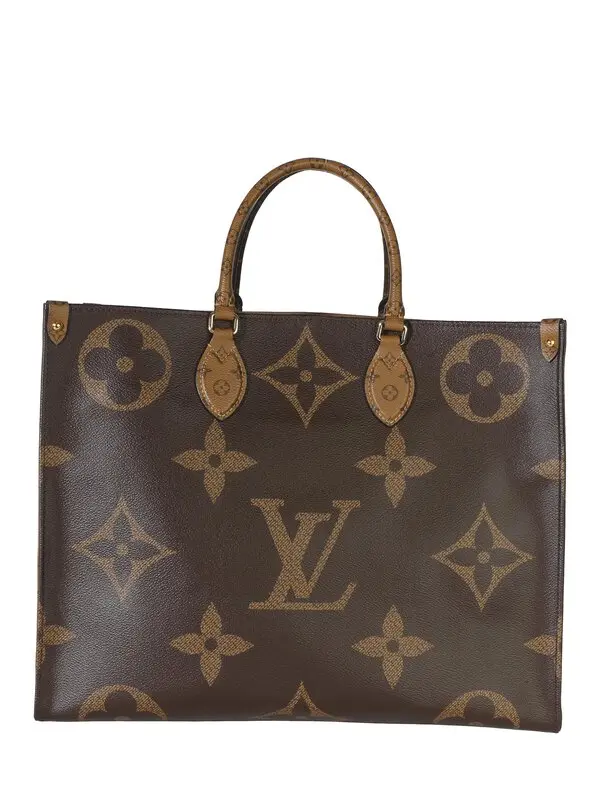 LOUIS VUITTON Monogram Reverse Canvas Onthego Gm Tote - Brown