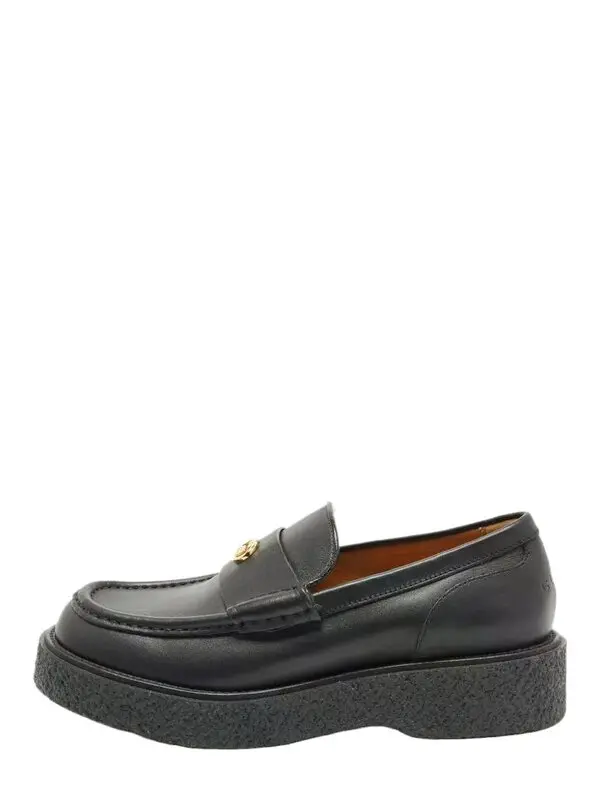 Gucci Leather Interlocking G Platform Loafers - Black