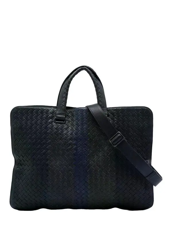 Bottega Veneta Nappa Intrecciato Briefcase Bag - Black