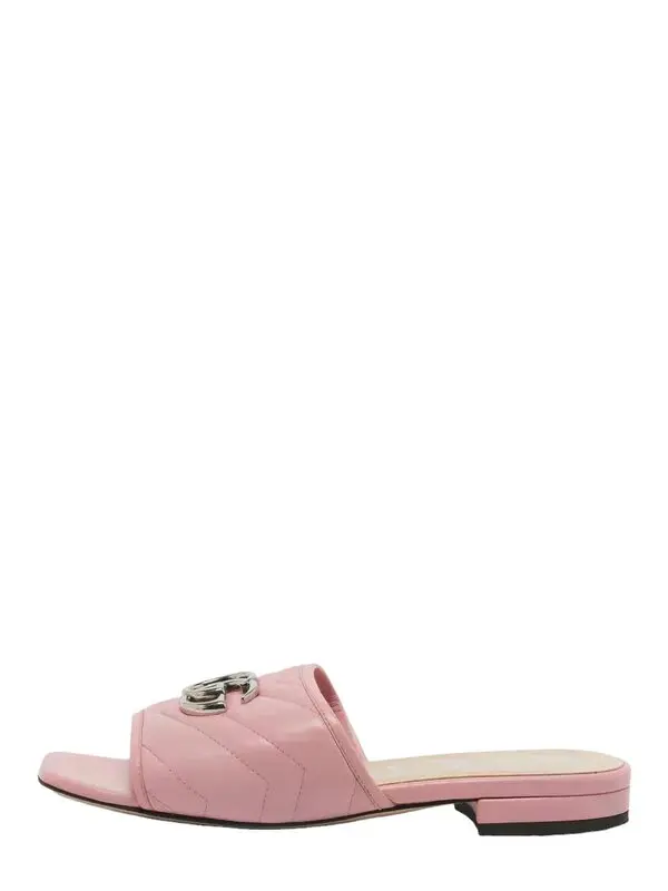 Gucci Gg Marmont Quilted Leather Sandals - Pink