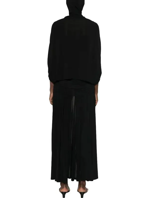 JEAN PAUL GAULTIER Draped Logo-patch Maxi Dress - Black