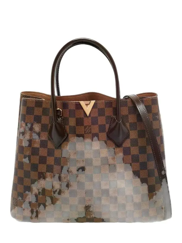LOUIS VUITTON 2015 Kensington V Damier Ebene Handbag - Brown