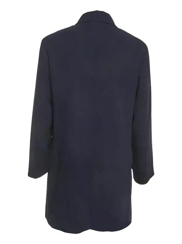 Emporio Armani Double-breasted Crepe Coat - Blue