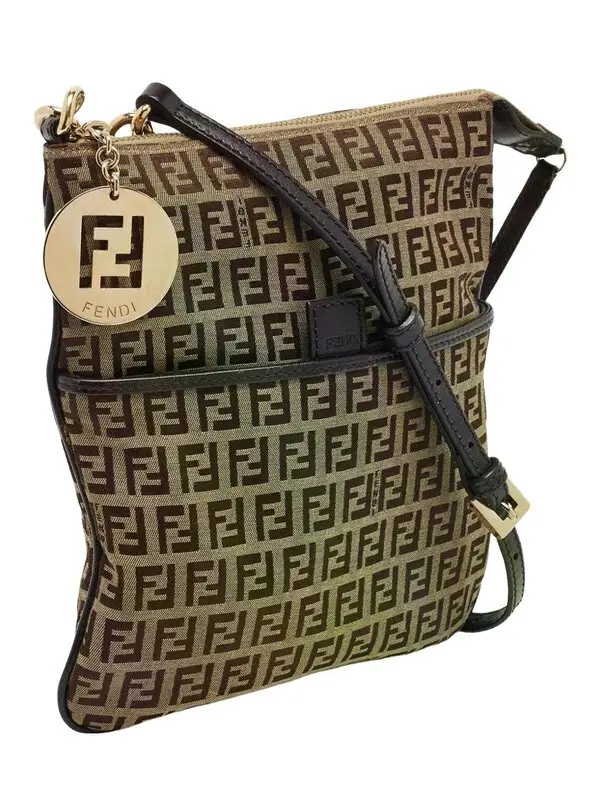 Fendi Zucca Flat Crossbody Bag - Neutrals