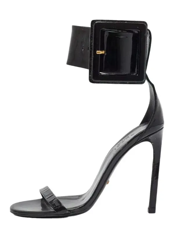 Gucci Buckled Strap Stiletto Sandals - Black
