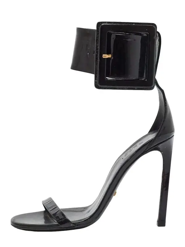 Gucci Buckled Strap Stiletto Sandals - Black