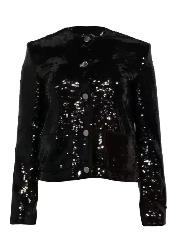 Theory Sequin Embellished Cropped Jacket - Black