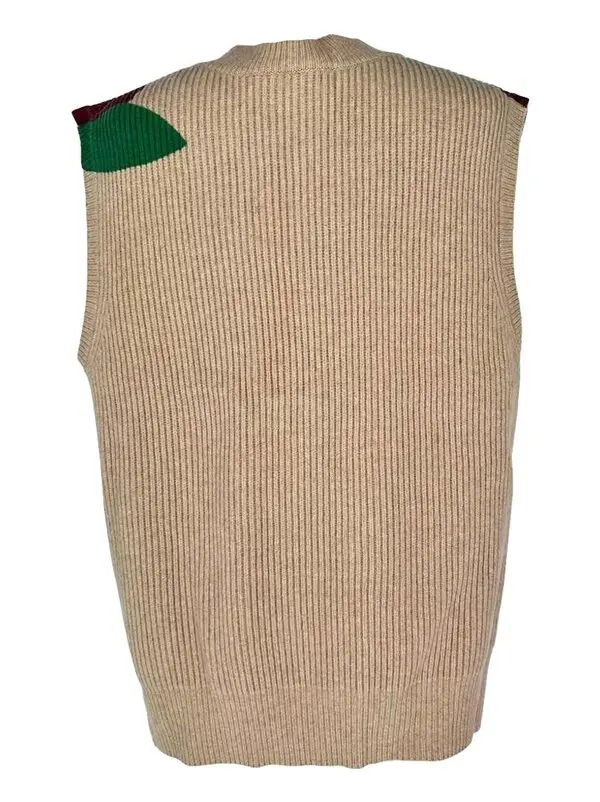 JW Anderson Apple Print Ribbed Knit Vest - Neutrals