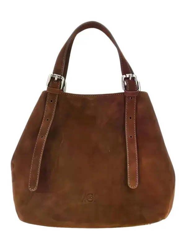 AUTENTICA 504 Small Galatea Suede Tote Bag - Brown