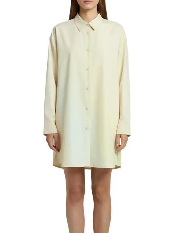 JIL SANDER Oversized Cotton Button-down Long Shirt - Neutrals