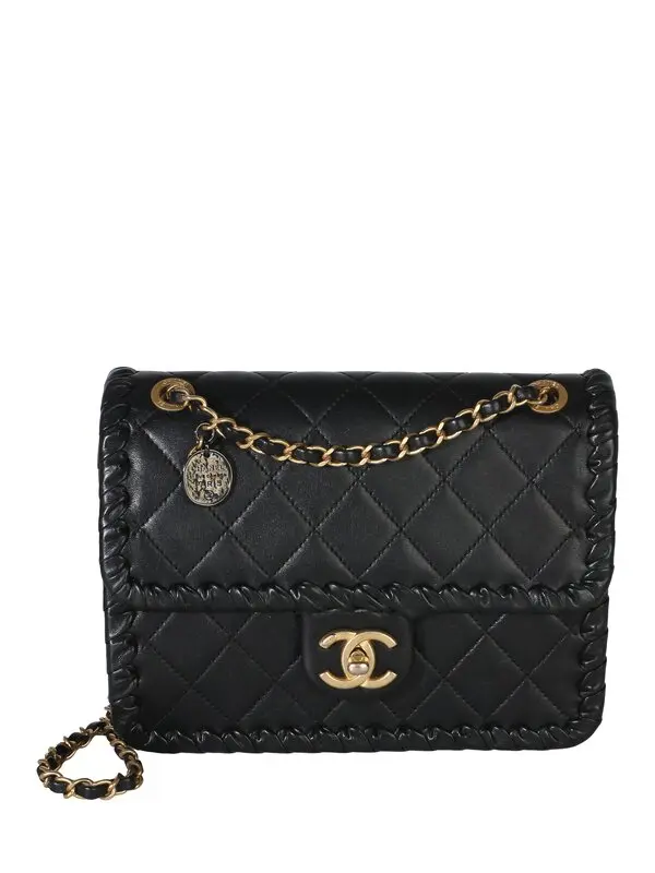 Chanel Braided Quilted Calfskin Flap Bag - Black