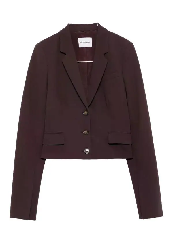 Andamane Zefira Single-breasted Cropped Blazer - Red