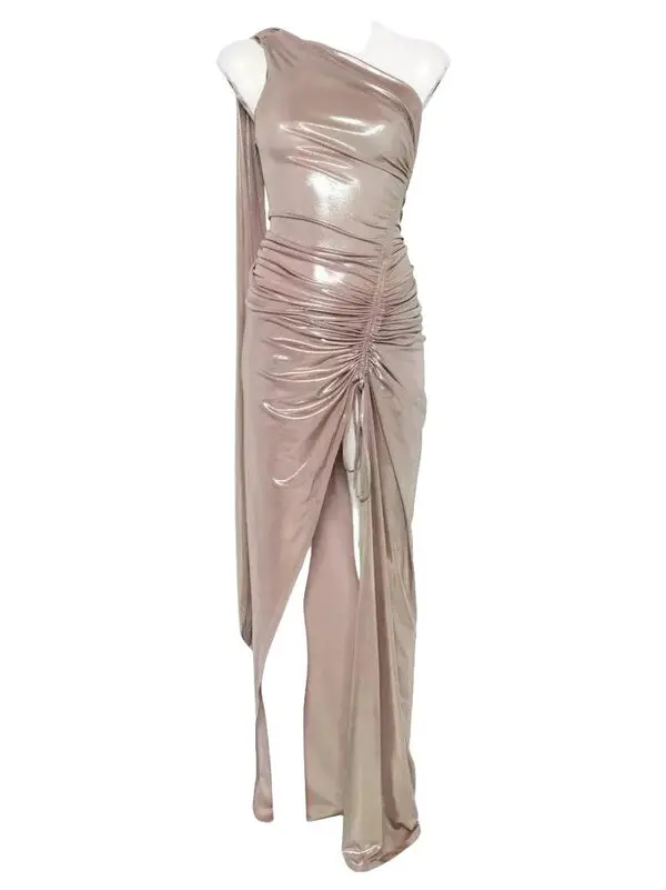 ATU BODY COUTURE One-shoulder Ruched Maxi Dress - Neutrals