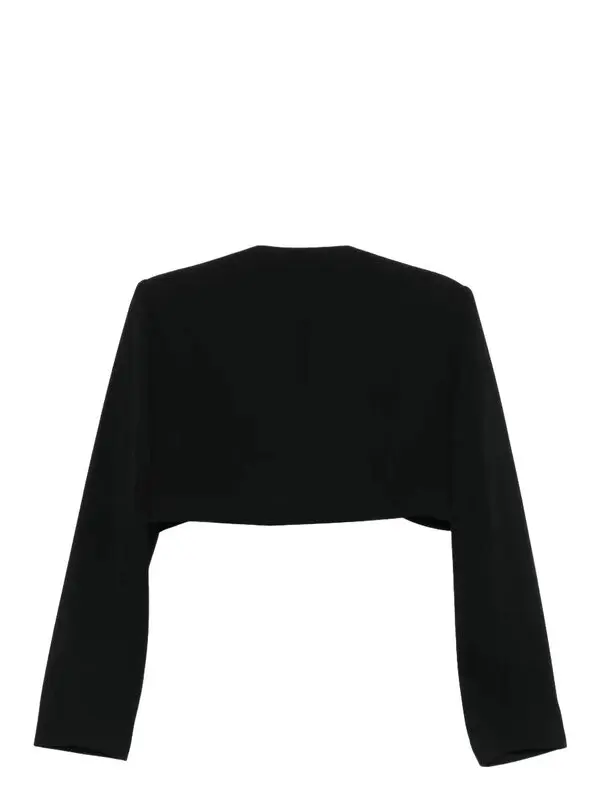 Marina Rinaldi Cropped Long Sleeve Jacket - Black