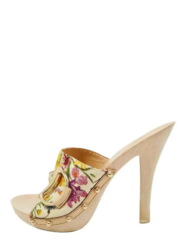 Gucci Flora Horsebit Clogs - Neutrals
