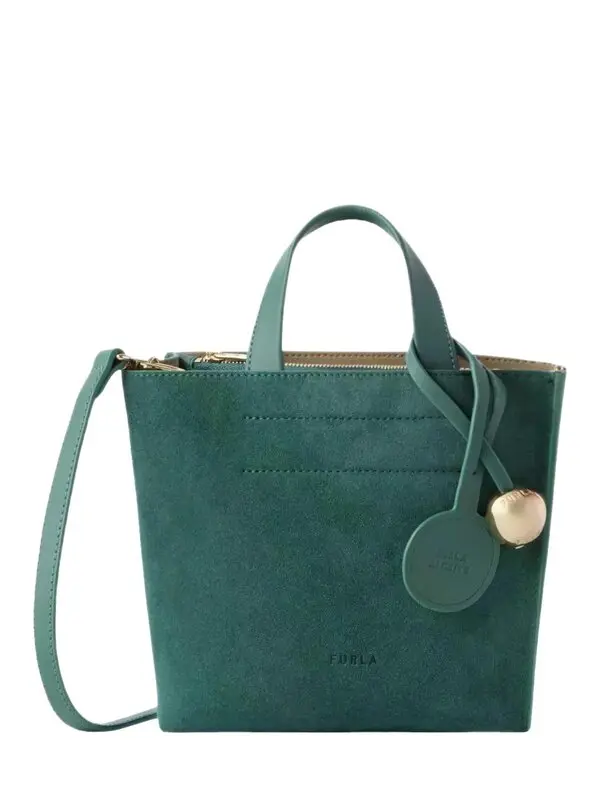 Furla Suede Panel Tote Bag - Green