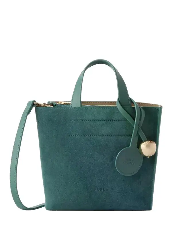 Furla Suede Panel Tote Bag - Green