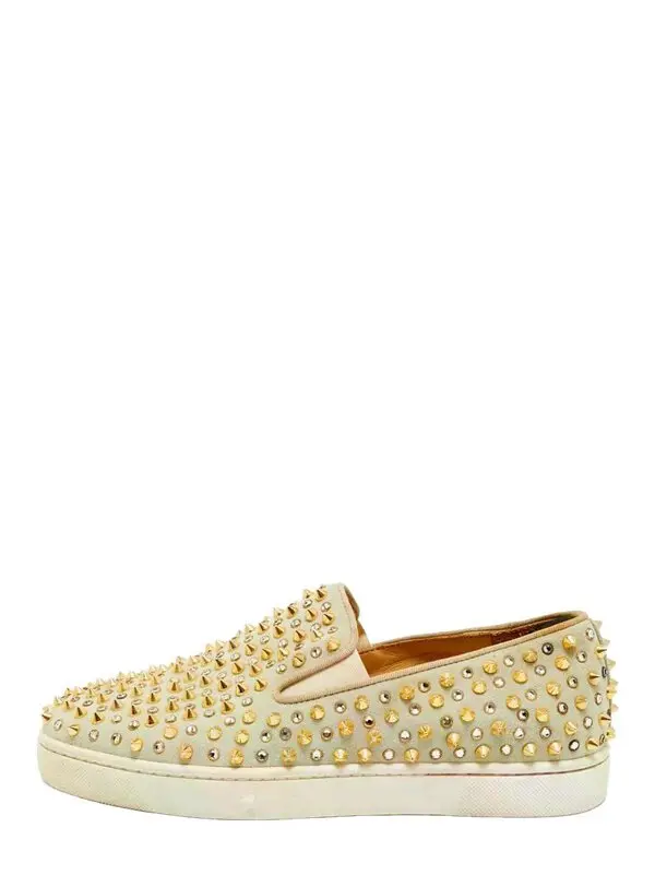 CHRISTIAN LOUBOUTIN Pik Boat Spiked Sneakers - Neutrals