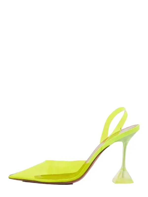 Amina Muaddi Holli Glass Slingback Pumps - Yellow