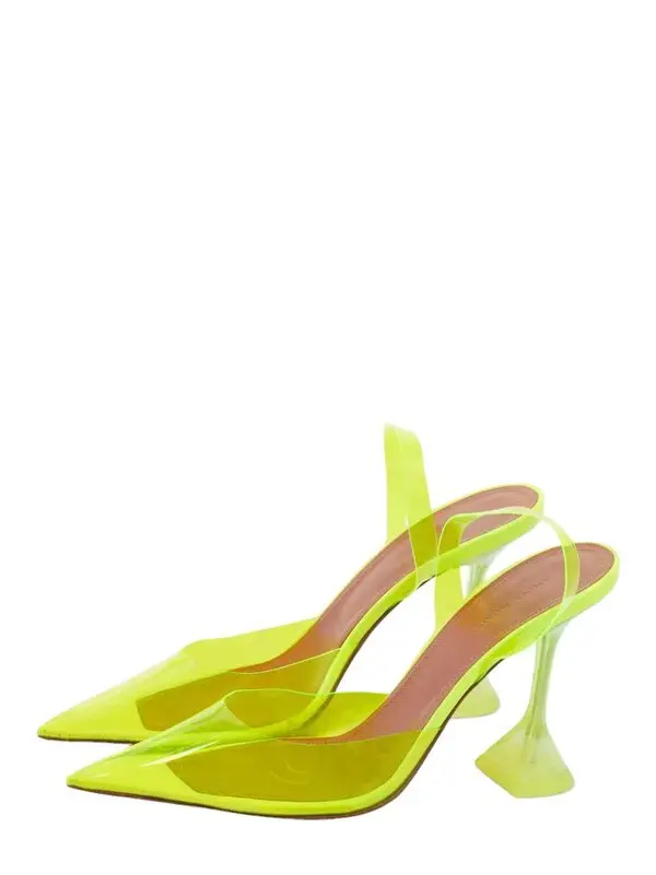 Amina Muaddi Holli Glass Slingback Pumps - Yellow