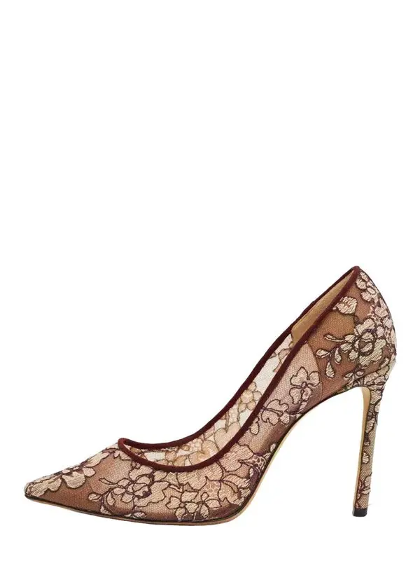 JIMMY CHOO Romy Floral-lace Pumps - Brown
