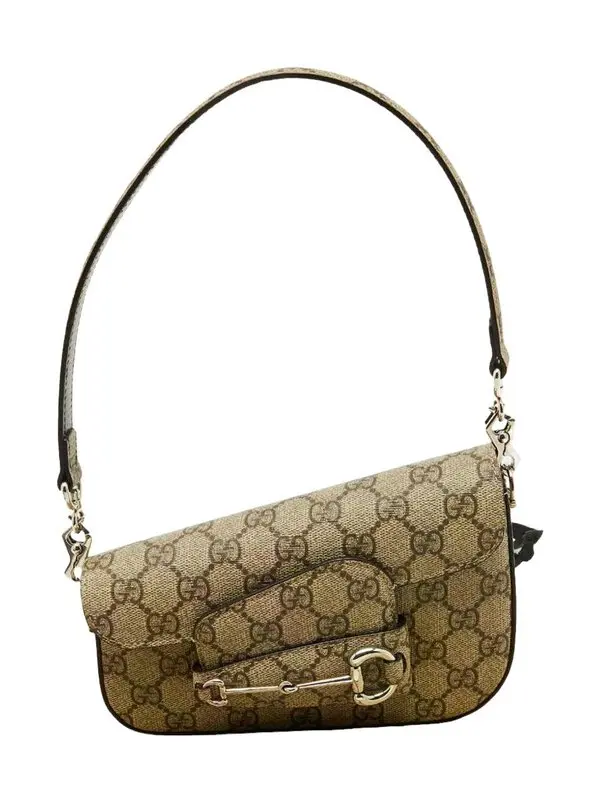 Gucci Mini Horsebit 1955 Gg Supreme Shoulder Bag - Neutrals