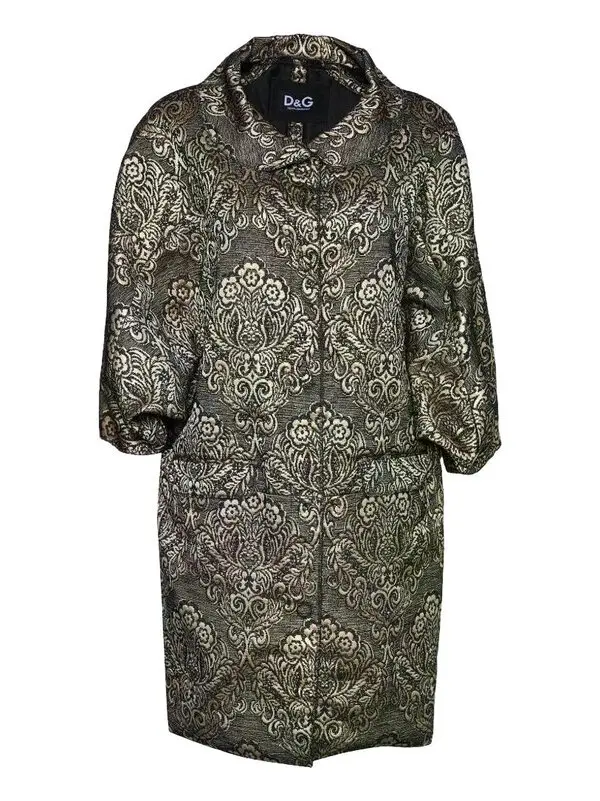 Dolce & Gabbana Brocade Oversized Coat - Black