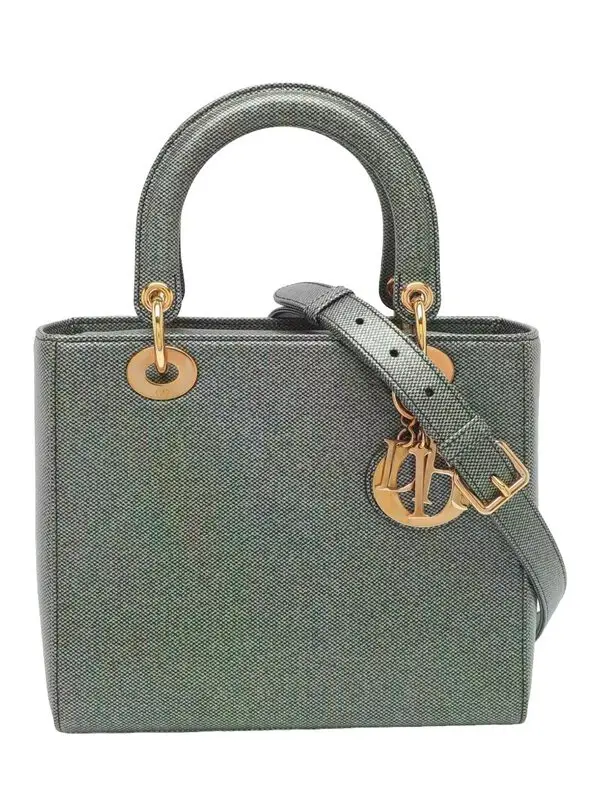 Dior Lady Leather Tote Bag - Grey