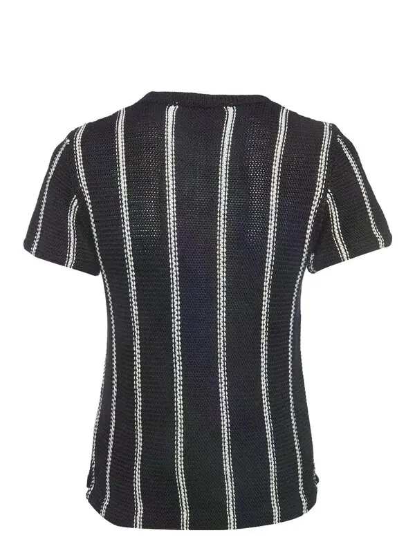 Theory Striped Knit Top - Black