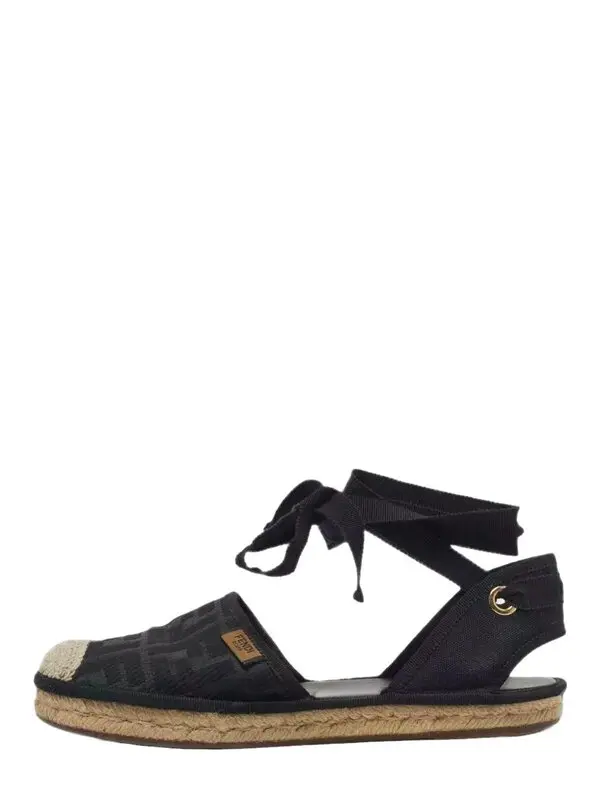 Fendi Embroidered Ff Espadrilles - Black