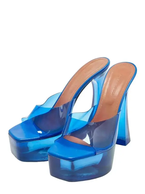 Amina Muaddi Dalida Platform Sandals - Blue