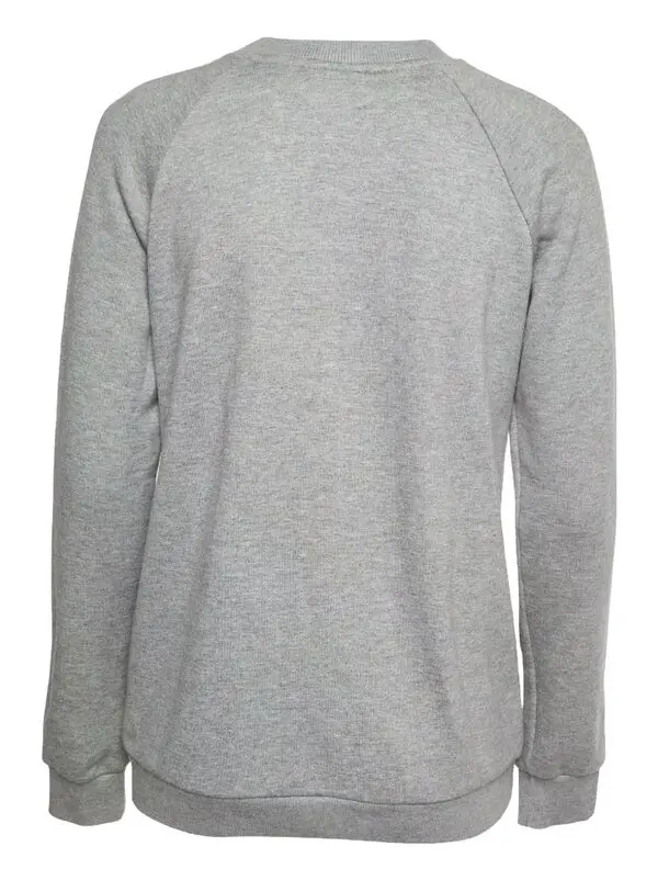 Balmain Logo Print Crew Neck Sweater - Grey