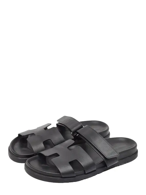 Hermès Chypre Touch-strap Sandals - Black
